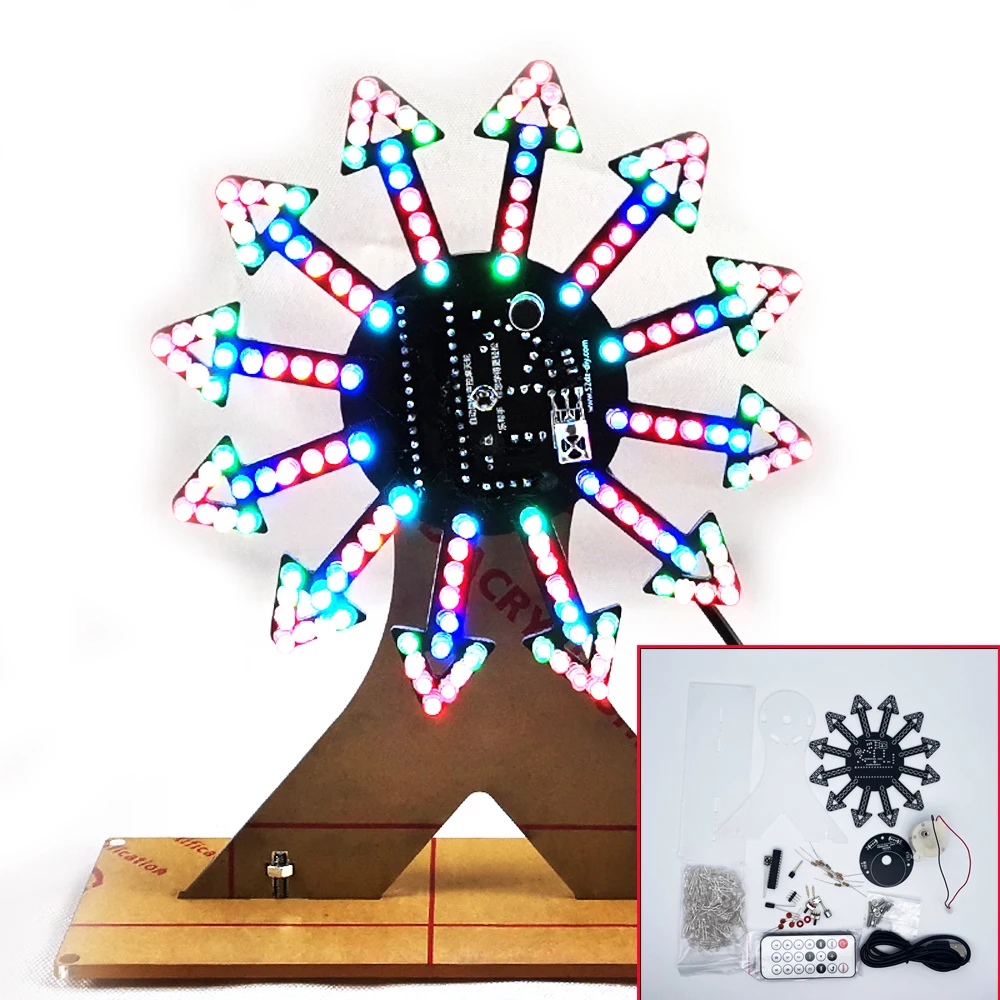 DIY-electronic-kit-LED-rotating-ferris-wheel-Colorful-LED-flashing ...