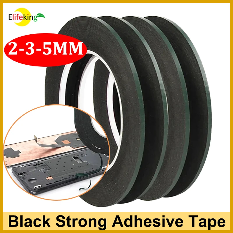 2-5mm 10M Black Strong Adhesive Tape Roll For iPad Tablet LCD Touch ...