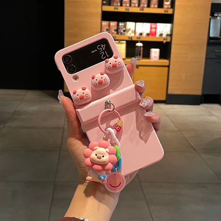 Fashion-DIY-Cute-3D-Pig-Flower-Pendant-Pink-Phone-Case-For-Samsung ...