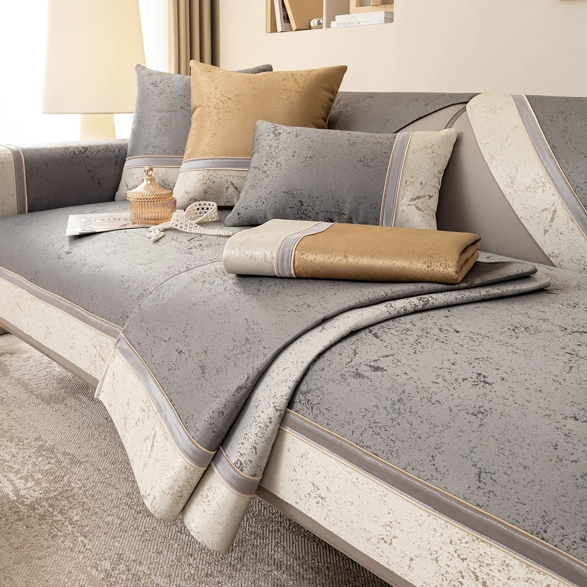 New-Jacquard-Patchwork-Sofa-Cover-L-type-Corner-Couch-Cover-Chenille ...