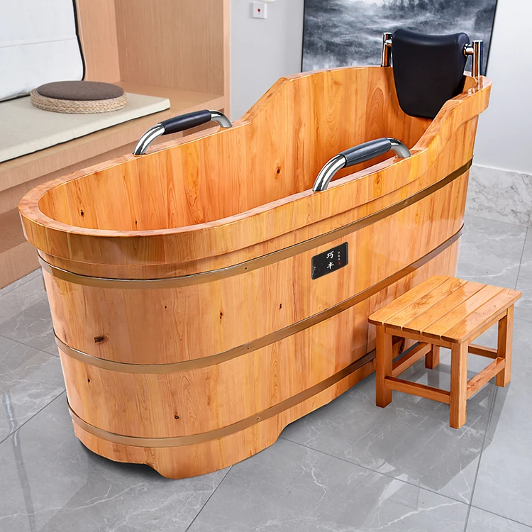 Shower-bucket-adult-sweat-steam-bath-dual-purpose-bathtub-solid-wood ...