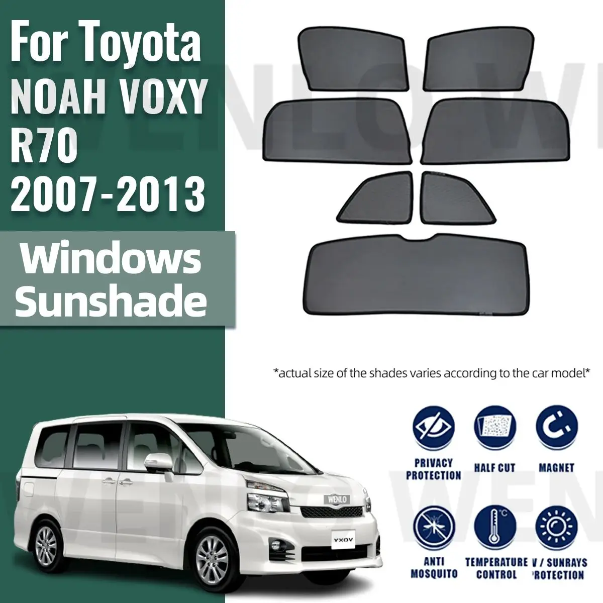 For-Toyota-NOAH-VOXY-R70-2007-2013-Car-Sunshade-Shield-Magnetic-Front ...