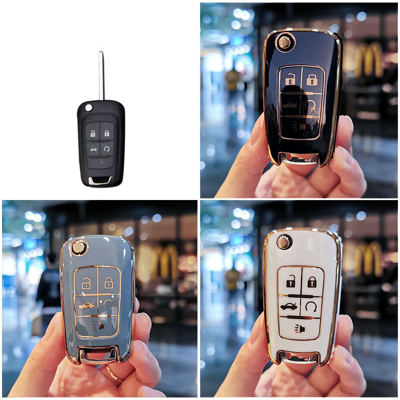 Tpu Car Flip Key Fob Case Cover For Chevrolet Equinox Volt Cruze Impala ...