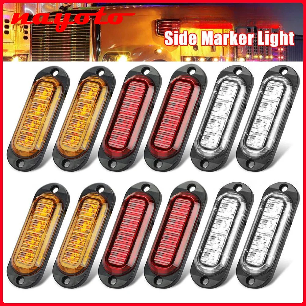 4pcs 12V-24V LED Side Marker Warning Light Turn Signal Light For Car ...