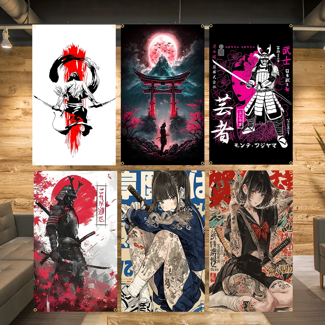 3x5Ft 90x150cm Cool Japanese Samurai Flag Polyester Printed Home or ...