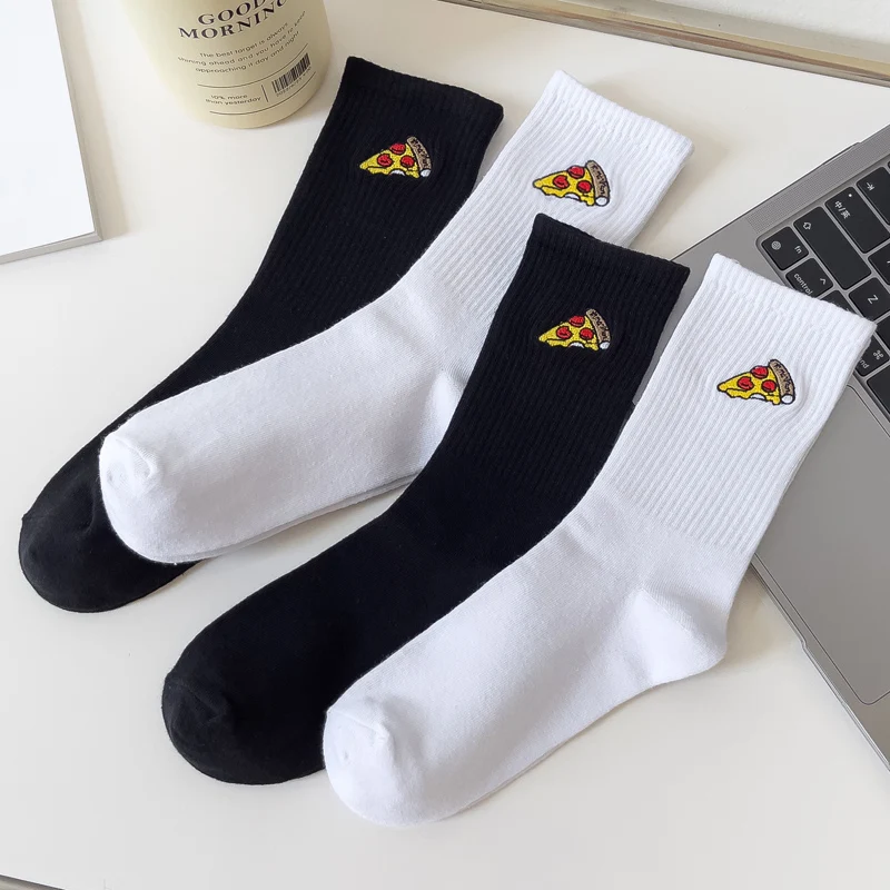Embroidery-Pizza-Socks-Fashion-Woman-Socks-High-Rubber-Sports ...