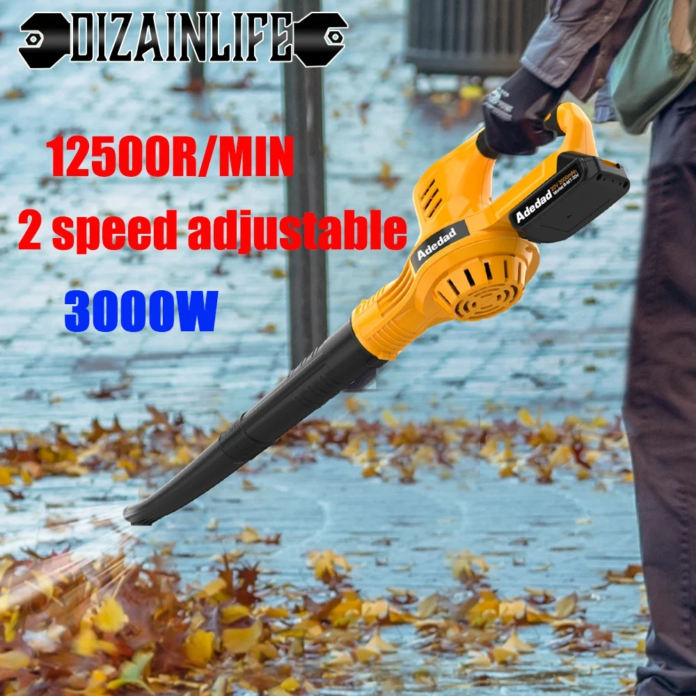 3000W-Cordless-Electric-Air-Blower-Leaf-Blower-2-Speed-Adjustable-Dust ...