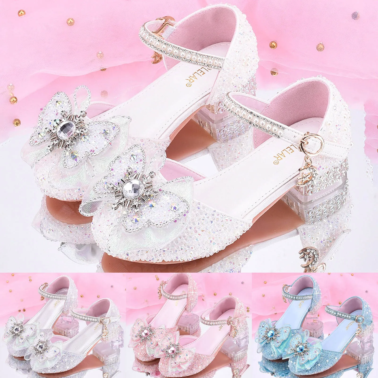 Girls Sandals with Heels Girls Shoes White High Heels New Children's ...