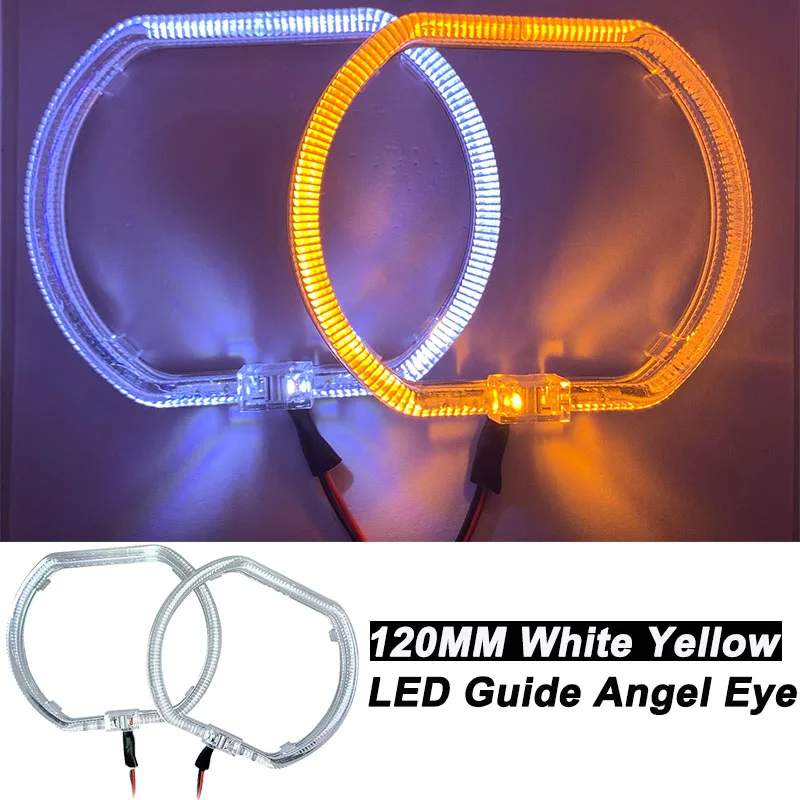 120MM-Square-LED-Guide-Angel-Eye-with-Acrylic-Cover-DRL-Halo-Ring-Kit ...