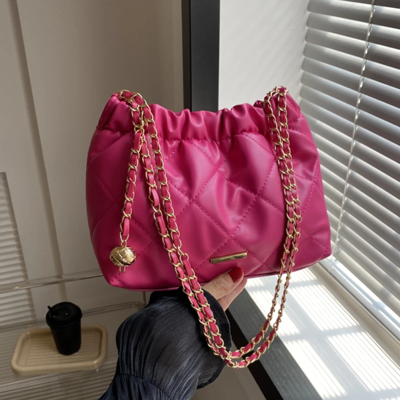 Fashion-Chain-Women-s-Shoulder-Bag-Solid-Color-Pu-Leather-Female-Bucket ...