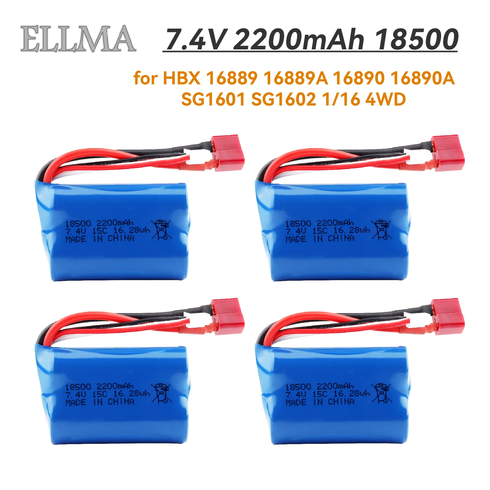7-4v-2200mAh-18500-Li-ion-battery-for-HBX-16889-16889A-16890-16890A ...