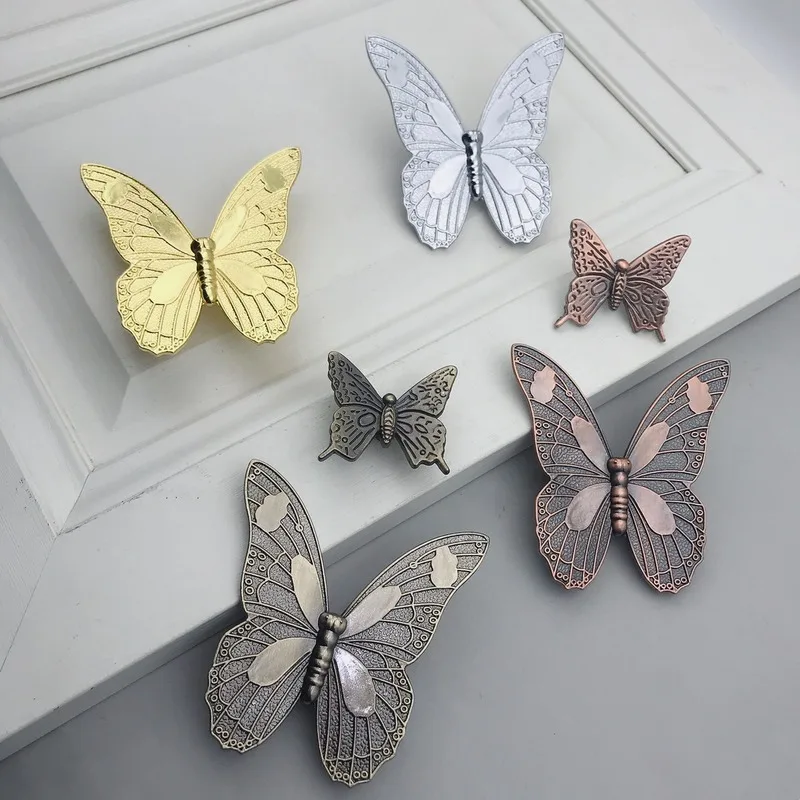 1pc-Vintage-3D-Butterfly-Cabinet-Handle-Retro-Zinc-Alloy-Kitchen ...