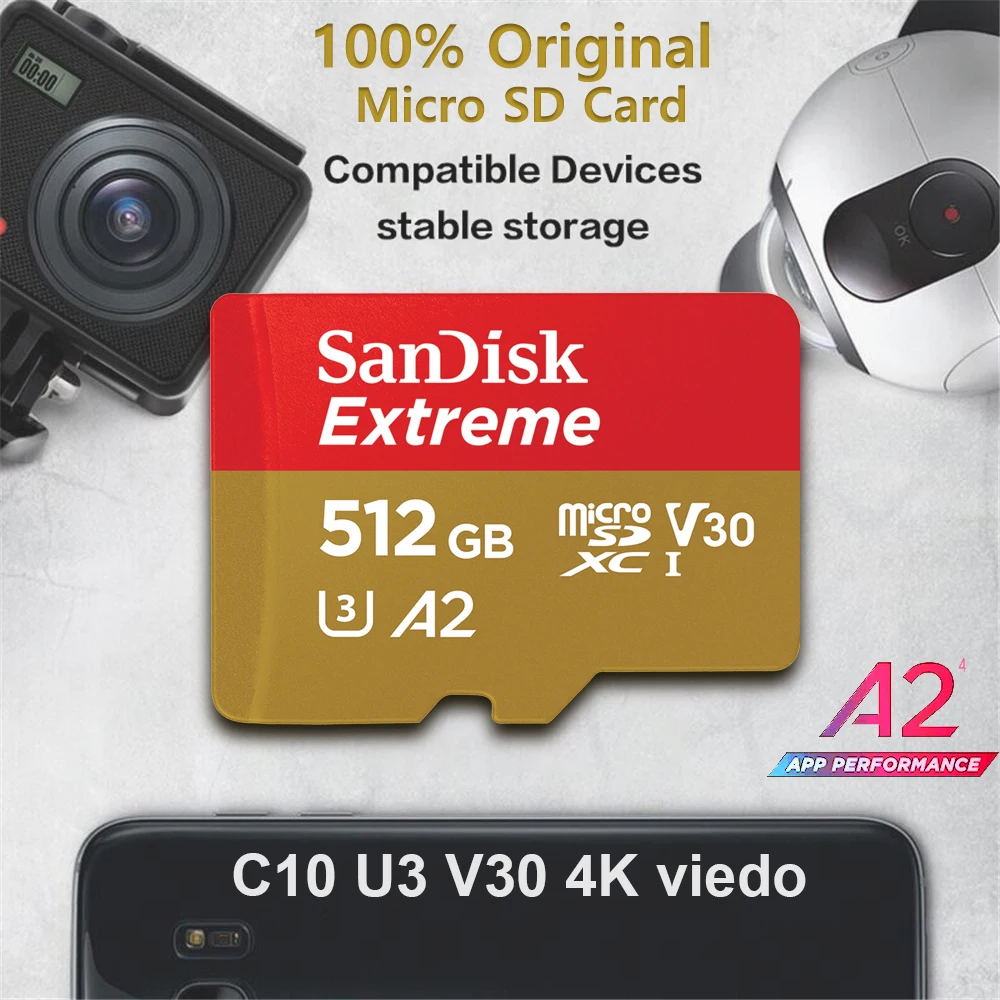 SanDisk-Extreme-carte-m-moire-micro-SDXC-Original-A2-U3-cartes-UHS-I ...