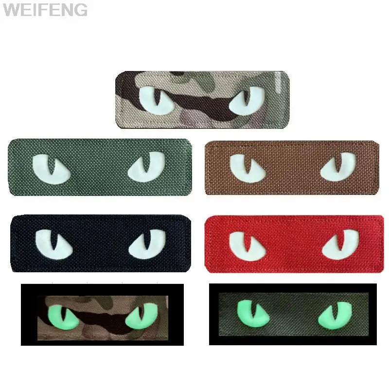 2PCS-SET-Cat-Eyes-Tactical-Patch-Eye-Design-Combat-Glow-In-Dark-Tag ...