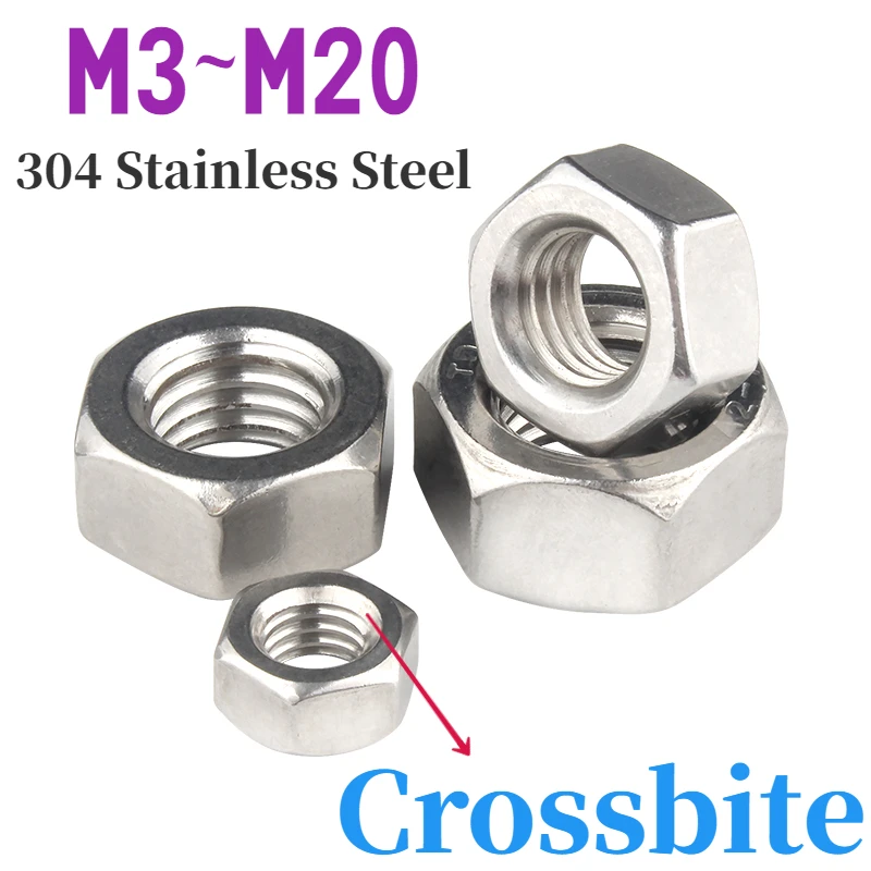 304-Stainless-Steel-Left-Hand-Hexagonal-Thread-Lock-Nut-M3-M4-M5-M6-M8 ...