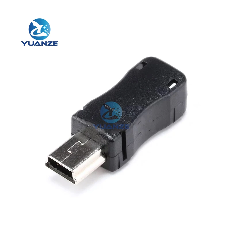 5pcs-Mini-USB-5-Pin-T-Port-Male-Plug-Socket-Connector-Plastic-Cover-for ...