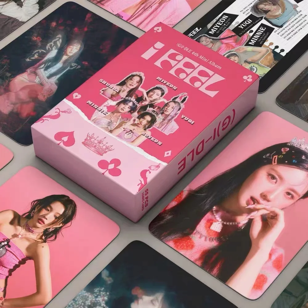 55Pcs/Set KPOP (G) I-DLE NEW Album Jeans I Feel Lomo Card Queencard ...