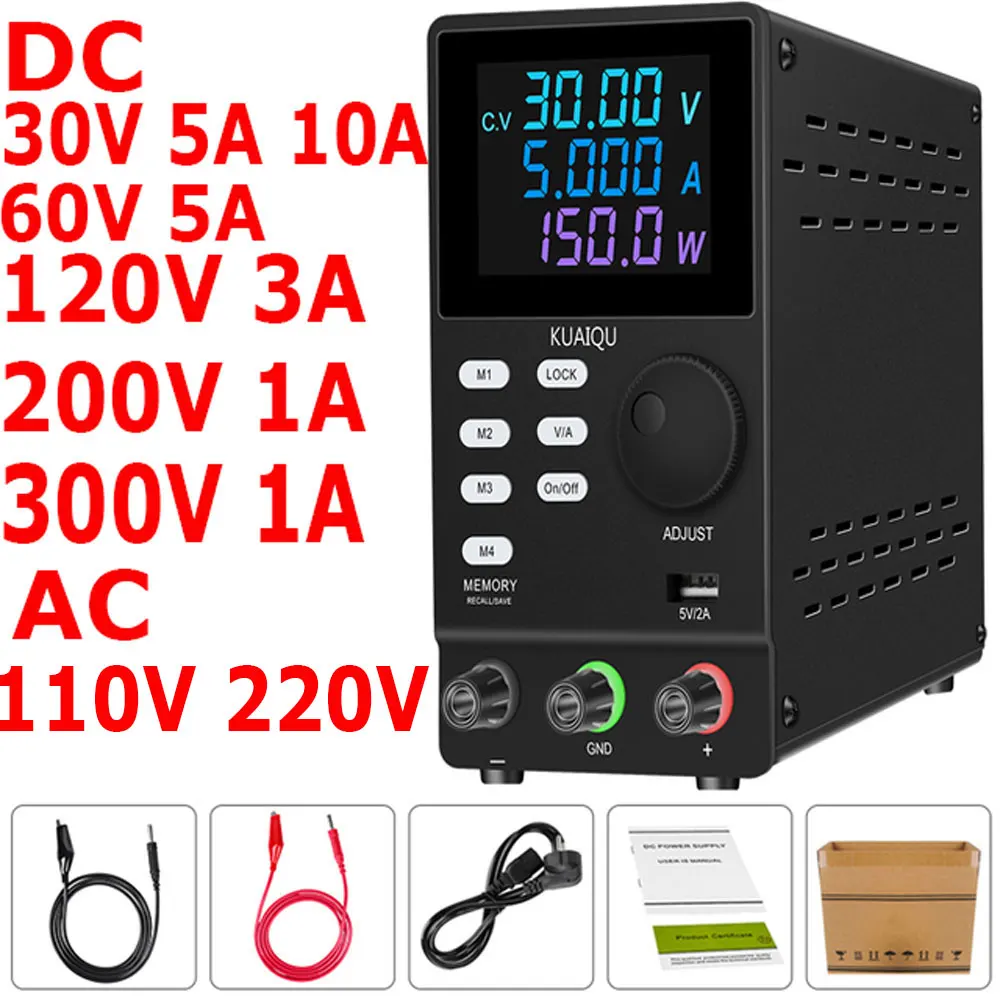 Laboratory-DC-Power-Supply-Adjustable-30-Volt-10A-60V-5A-120V-3A-300V ...