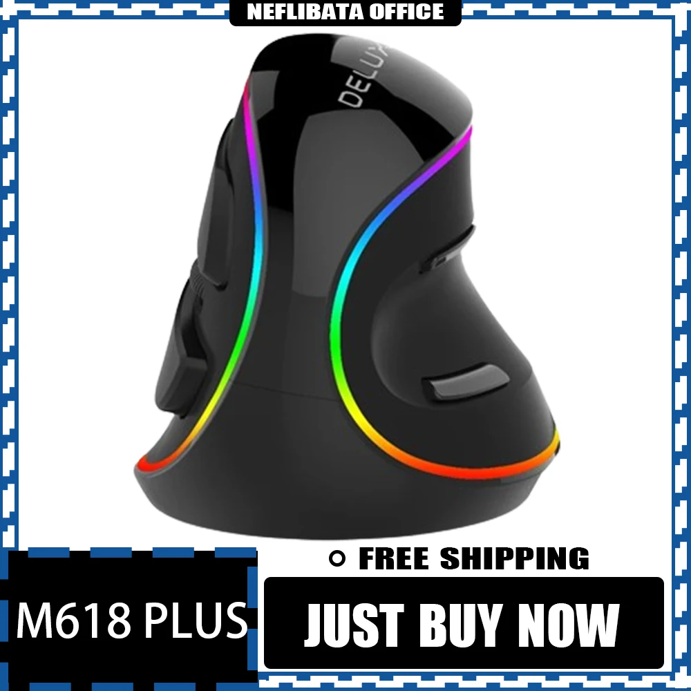 Original-M618-PLUS-Ergonomics-Vertical-Wireless-Gaming-Mouse-6-Buttons ...