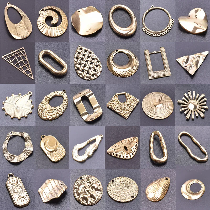 5Pcs-Lot-Mix-Styles-Gold-Color-Hollow-Irregular-Round-Oval-Charms-Embossed-Sun-Crescent-Moon ...