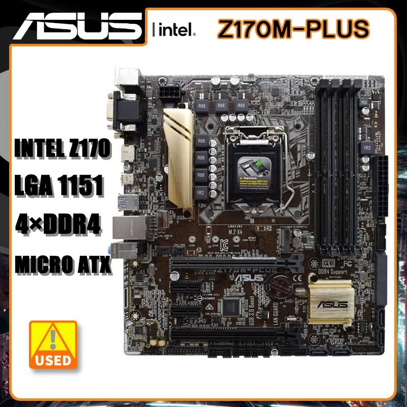 Asus Z170M PLUS LGA 1151 마더 보드 DDR4 마더 보드 64GB Intel Z170 USB3.1 마이크로 ...