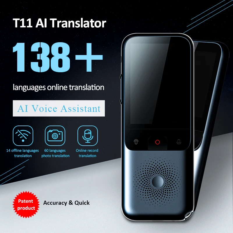 2023 New T11 Portable Audio Translator 138 Language Smart Translator ...