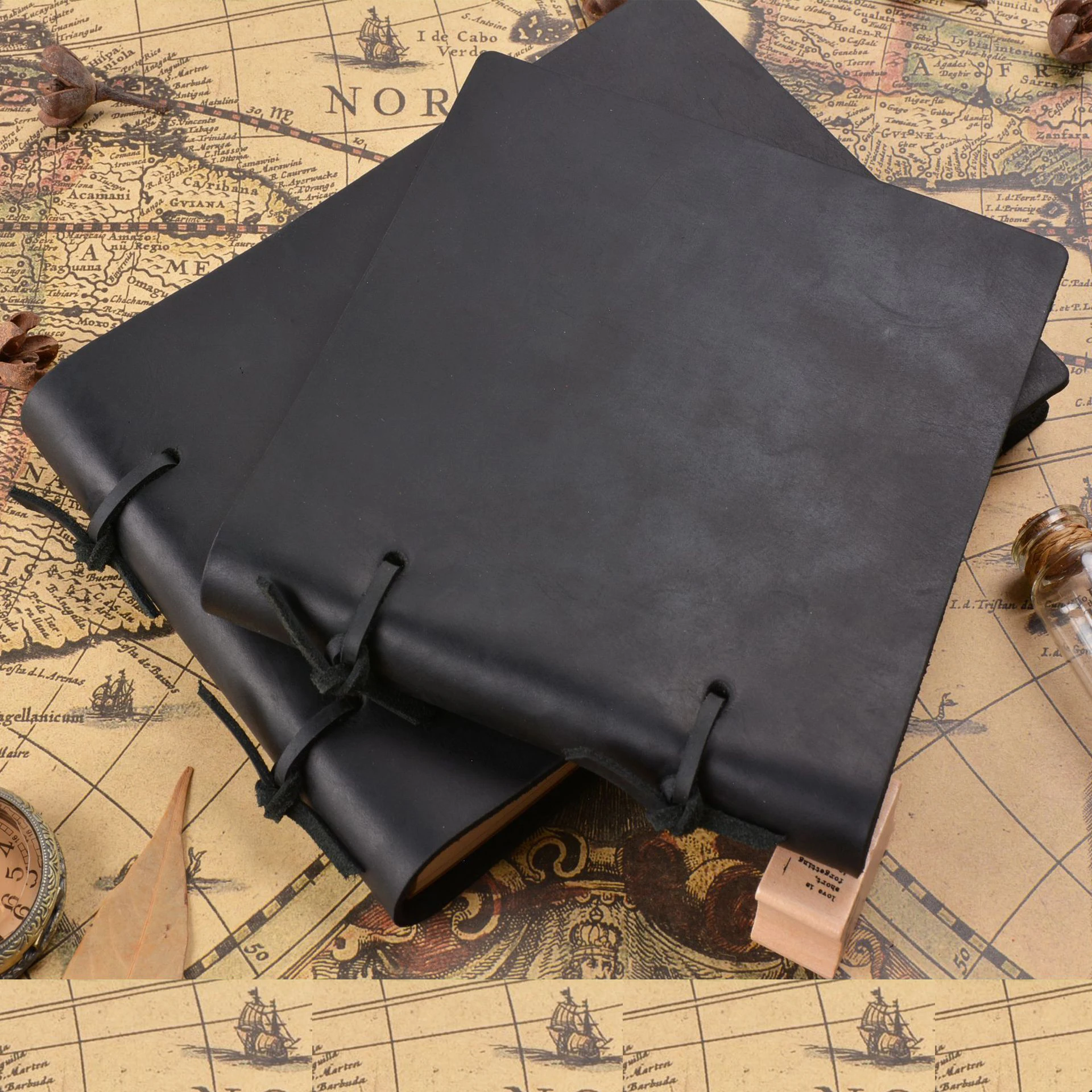 Vintage Handmade Cowhide Book Genuine Leather Rope Notepad Notebook ...