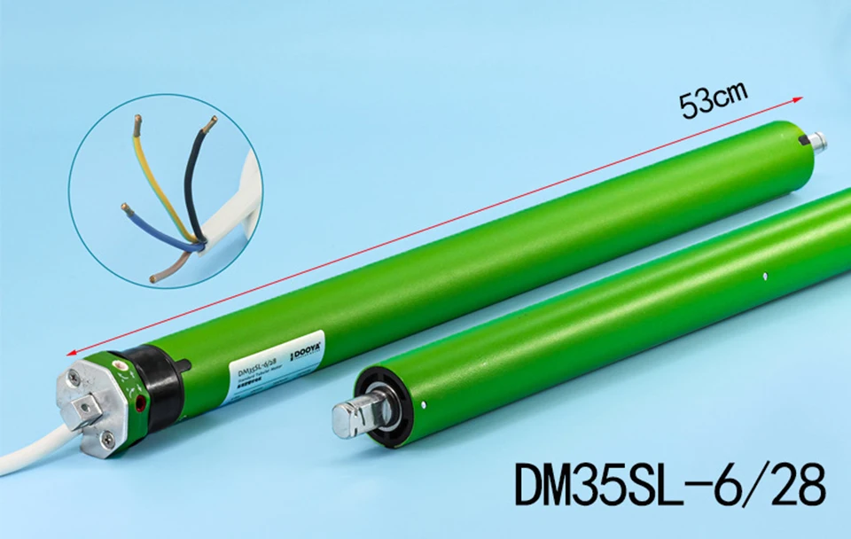 Бесшумный трубчатый двигатель Dooya DM35S 6/28 для роликовых шторок, 4 ...