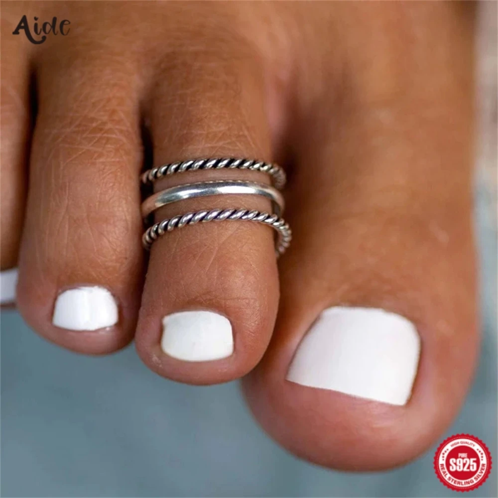 Aide-925-Sterling-Silver-Hollow-Simple-Toe-Rings-High-Quality-For-Women ...