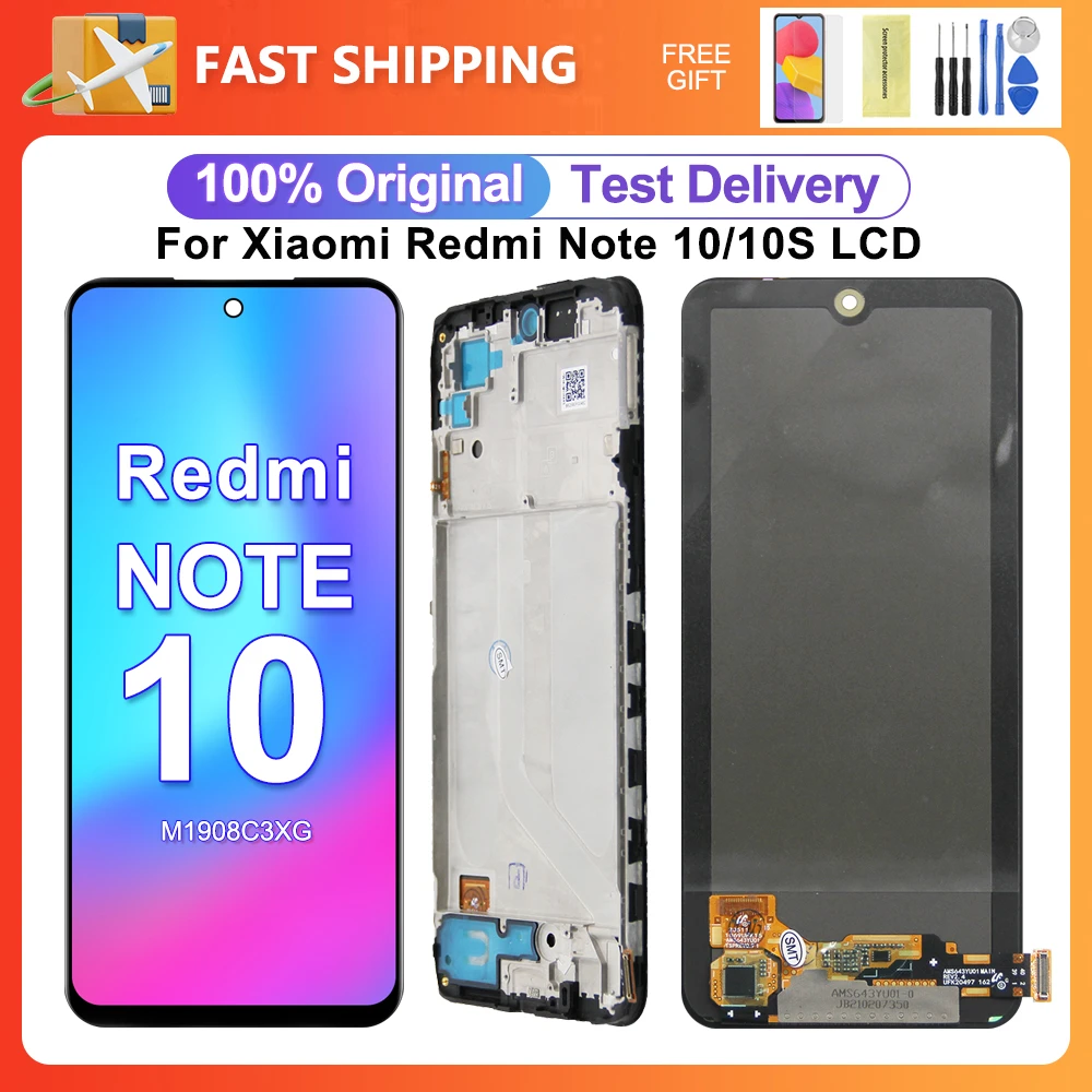 6.43 ''original LCD Para Xiaomi Redmi Note 10S M2101K7BG Display LCD Touch Screen Digitador Para ...