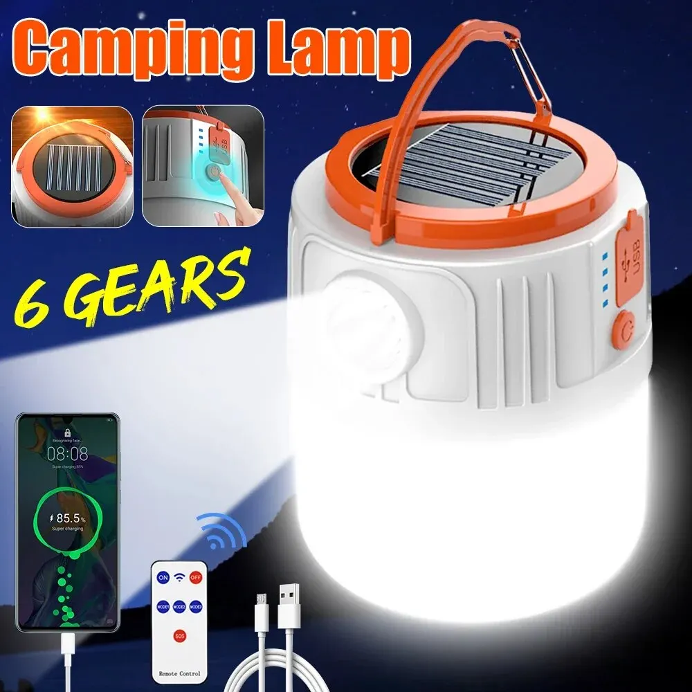 Solar-Camping-Light-Power-Bank-LED-Camping-Lanterns-6-Gears-Remote ...
