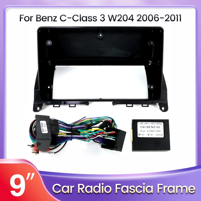 Android-Car-Radio-Frame-for-Mercedes-Benz-C-Class-3-W204-S204-2006-2007 ...