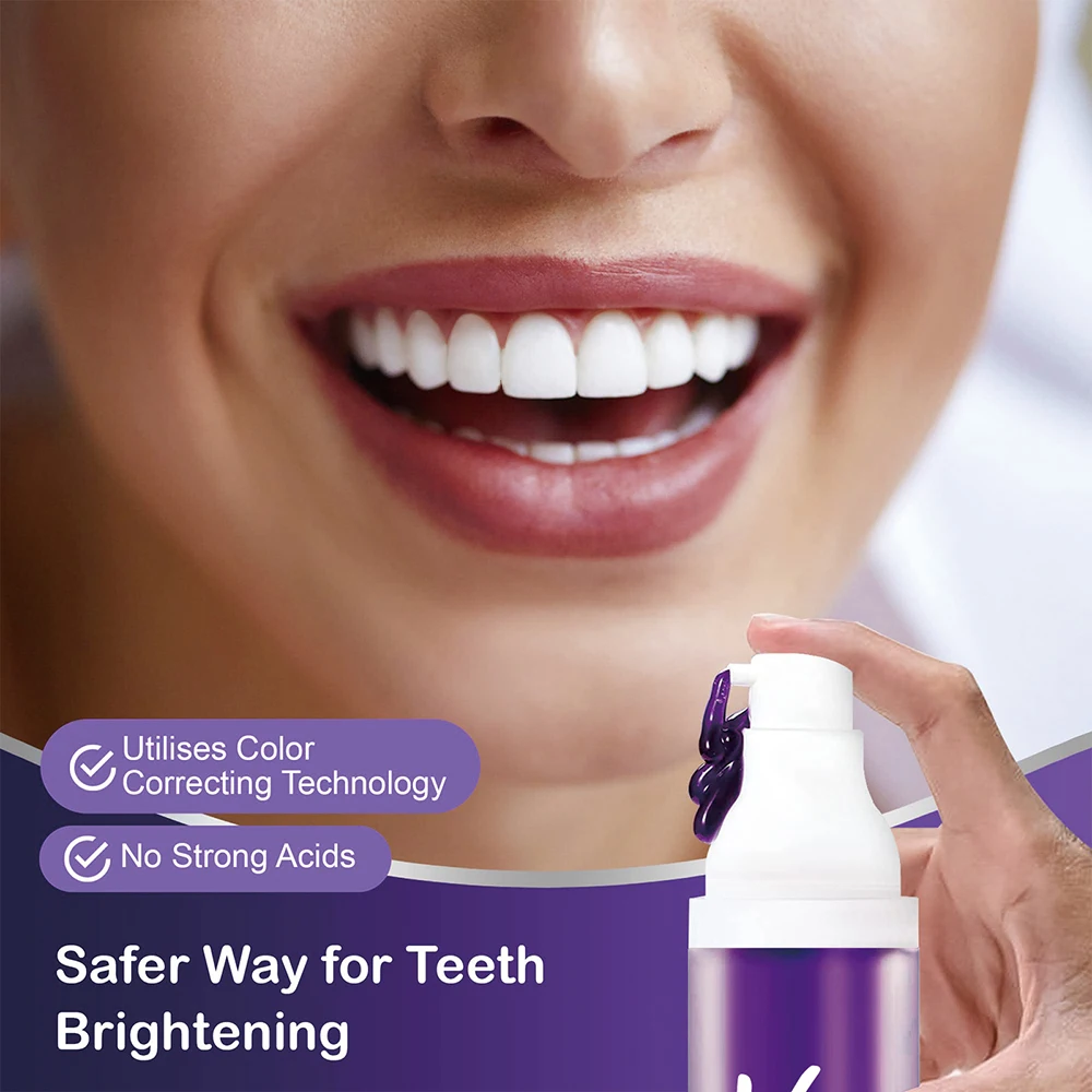 V34-Teeth-Whitening-Purple-Toothpaste-Teeth-Bleaching-Cleaning-Mousse ...