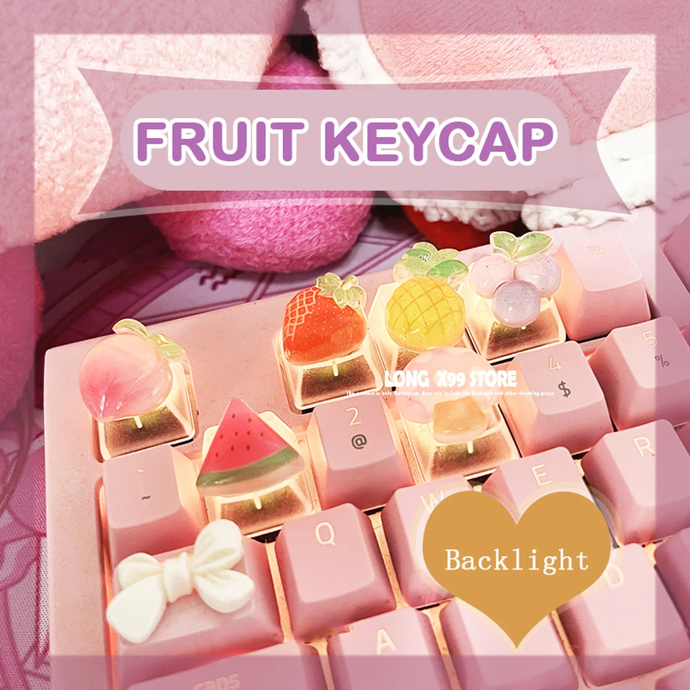 Personalized Backlight Transparent Keycap Cute Fruit R4 Esc Keys Single ...
