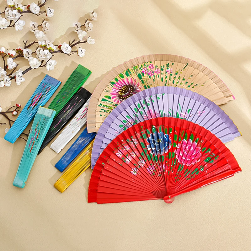 Creative-Spanish-Double-sided-Painted-Folding-Fans-Vintage-Flower ...