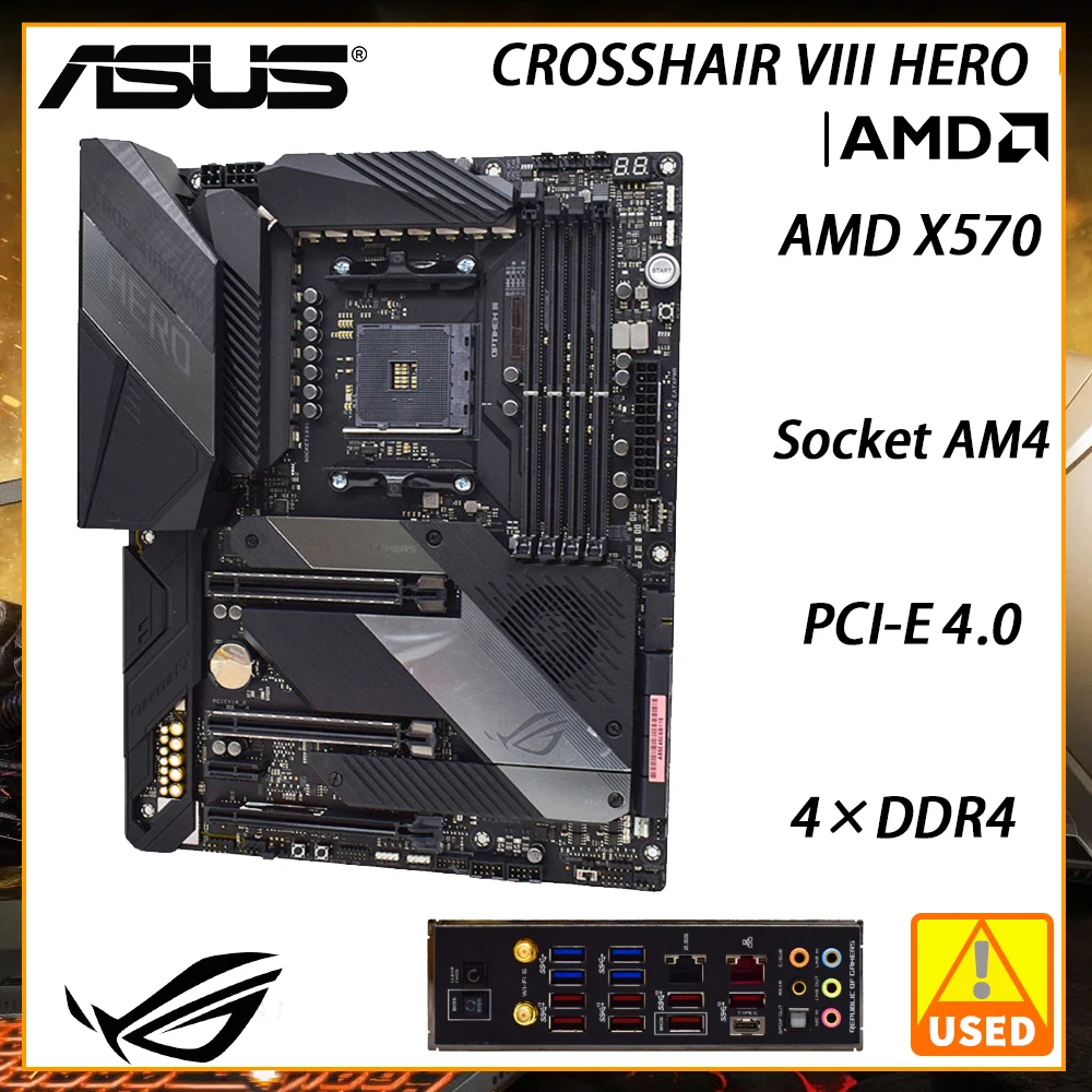 Asus Rog Crosshair Viii Hero Uses Amd X570 Chipset Socket Am4 For Amd Ryzen 5 5600 Ddr4 128gb ...