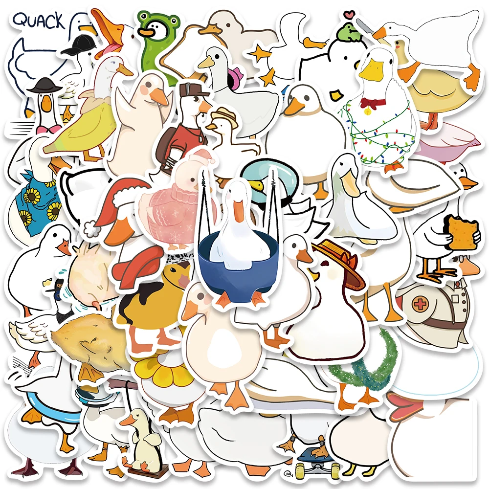 10/50PCS Cartoon Kawaii Duck Stick Figure Cute Stickers for Laptop ...