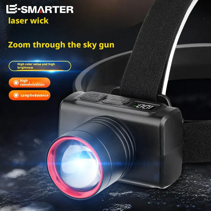 Zoom High Brightness LED Headlight with Digital Outdoor Strong Light ...
