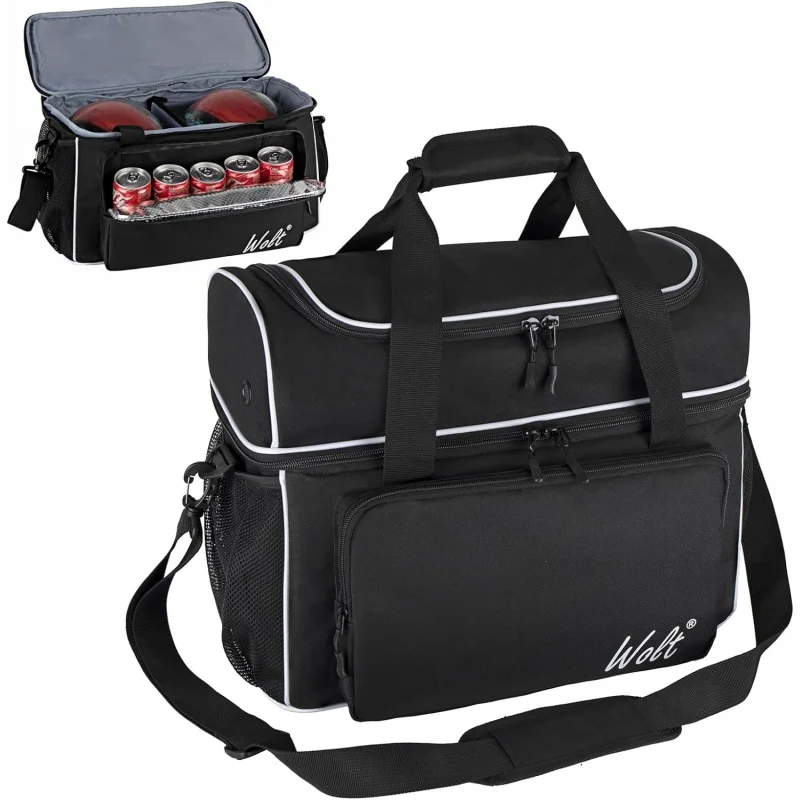 2-Ball-Bowling-Bag-with-Padded-Ball-Holder-Fits-Bowling-Shoes-bowling ...