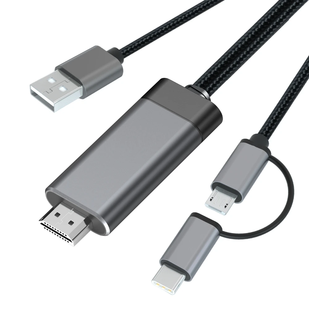 MiraScreen-Cable LD29 3 en 1 Tipo C/micro-usb a HDMI para teléfono ...