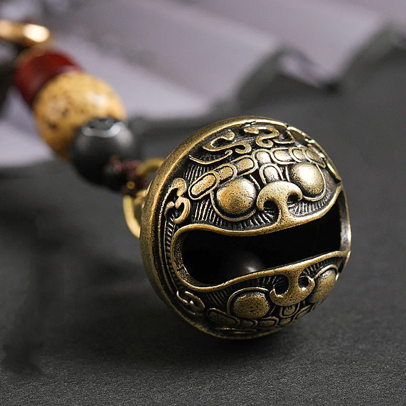 Retro-Copper-Bell-Chinese-style-mythical-beast-Bell-Pendant-Bronze-Bell ...
