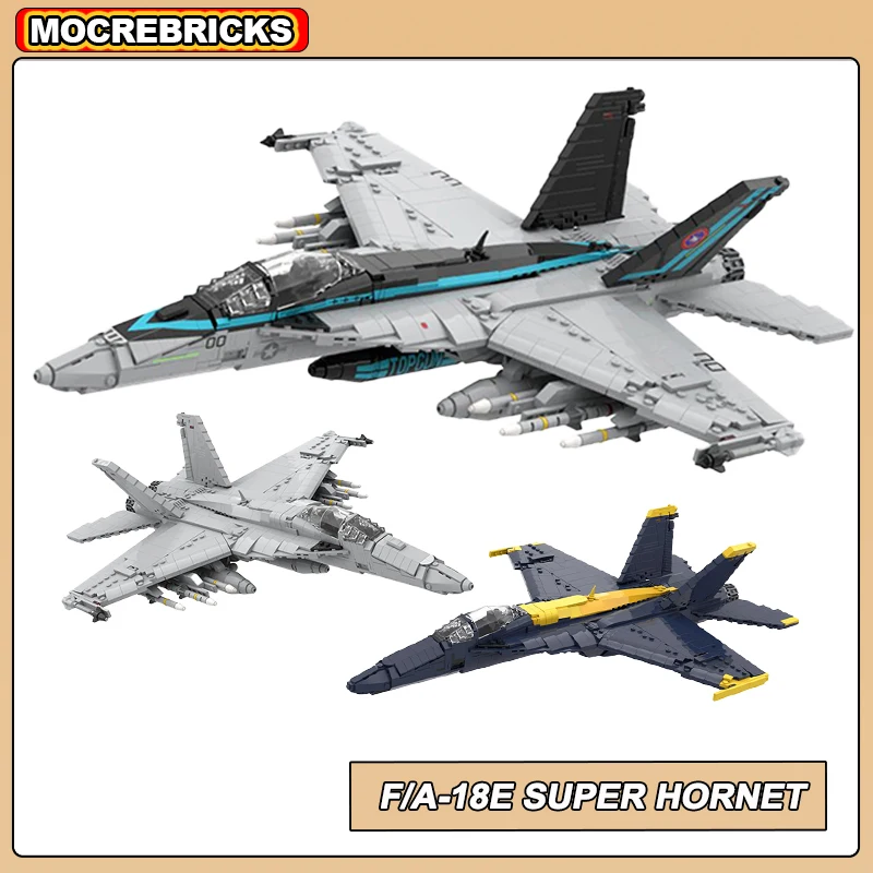 MOC-caza-militar-multiusos-F-A-18E-SUPER-HORNET-bloques-de-construcci-n ...