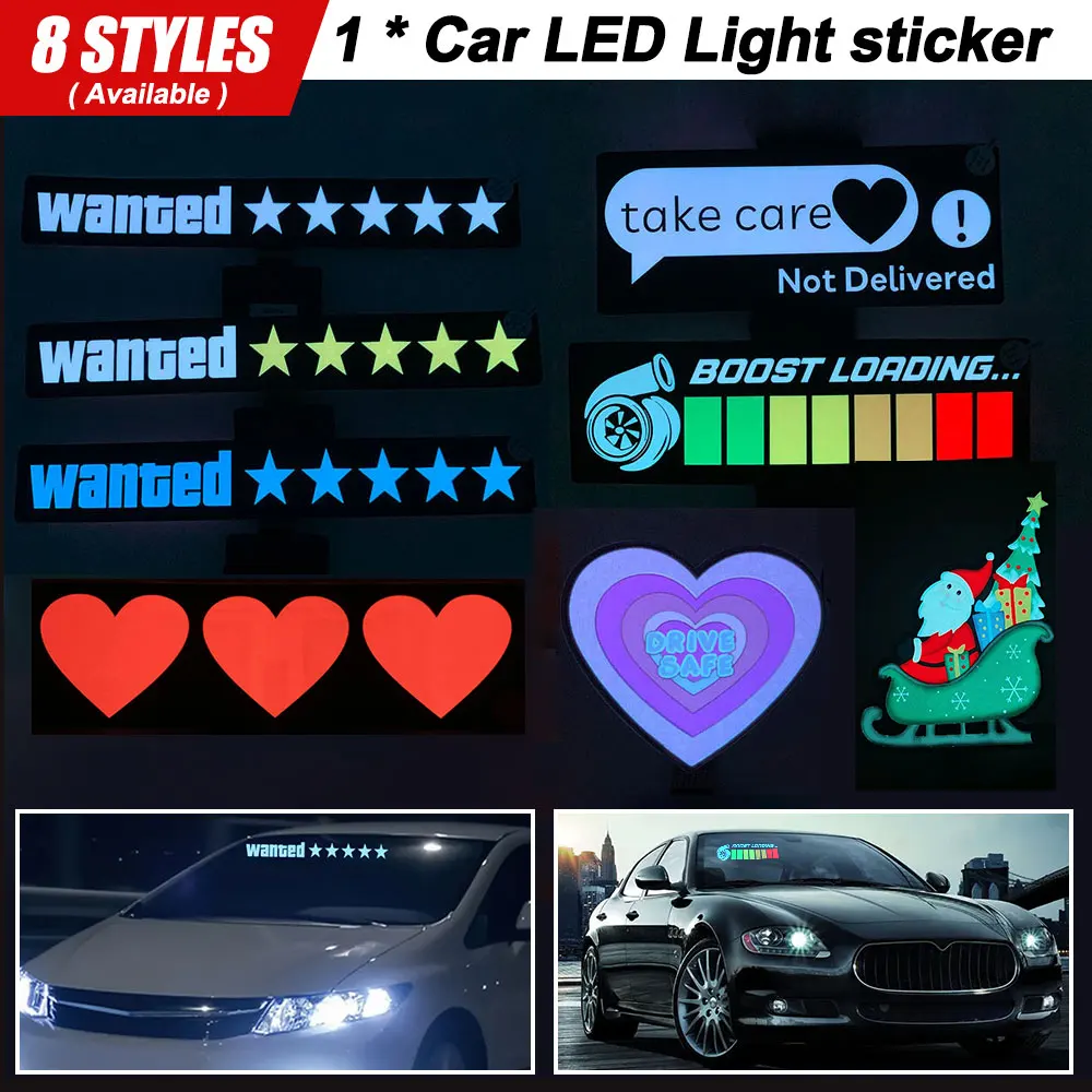 Fashion-Car-LED-Decoration-Light-Sticker-Flashing-Lights-Windshield ...