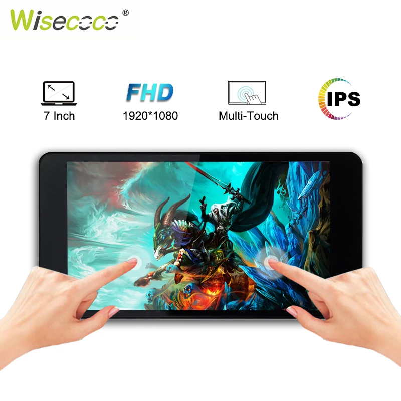 Wisecoco-7-Inch-1920-1080-IPS-Portable-Monitor-60Hz-350nits-Multi-touch-Display-Screen-With ...