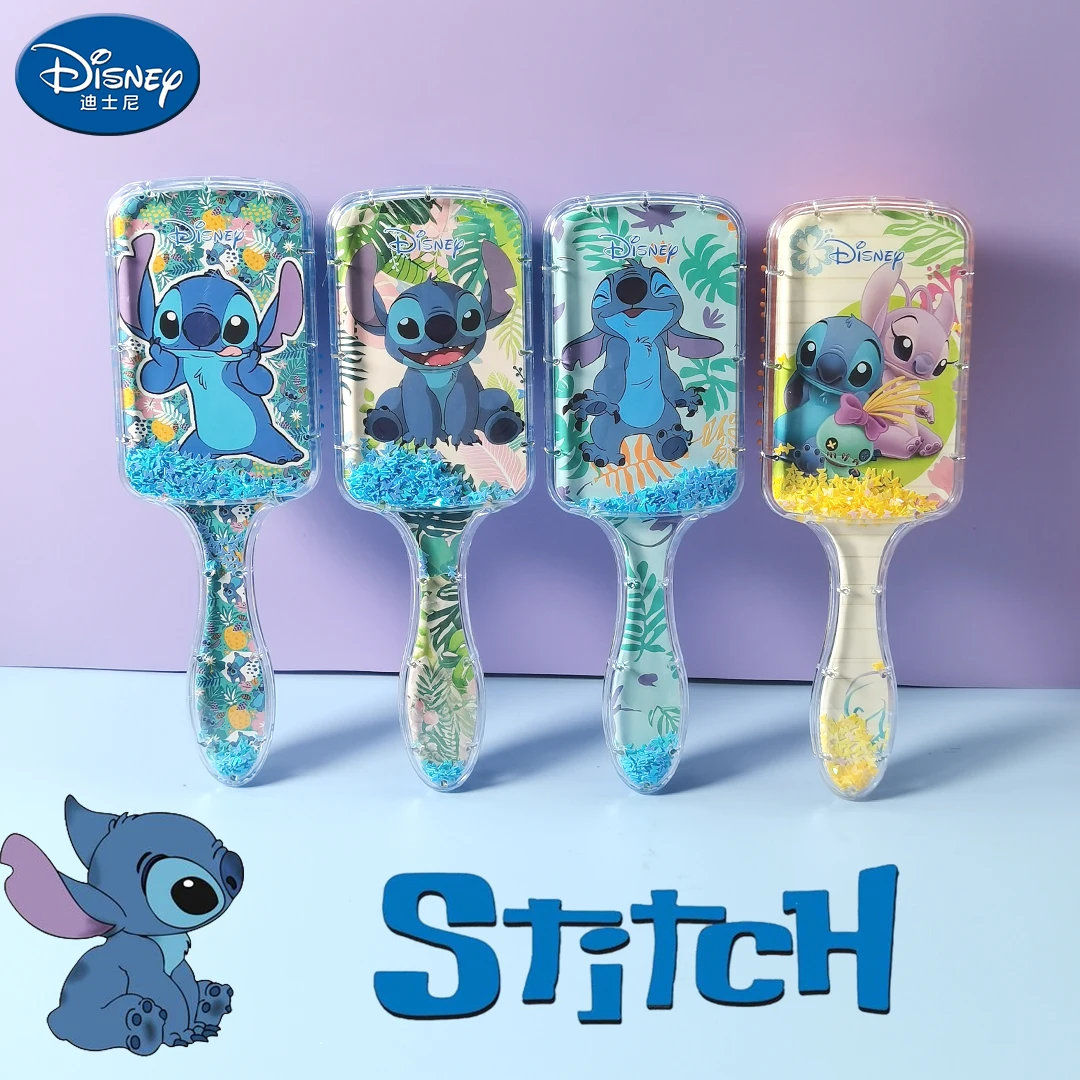 Anime Disney Comb Cartoon Stitch Doll Square Handle Sequined Comb ...