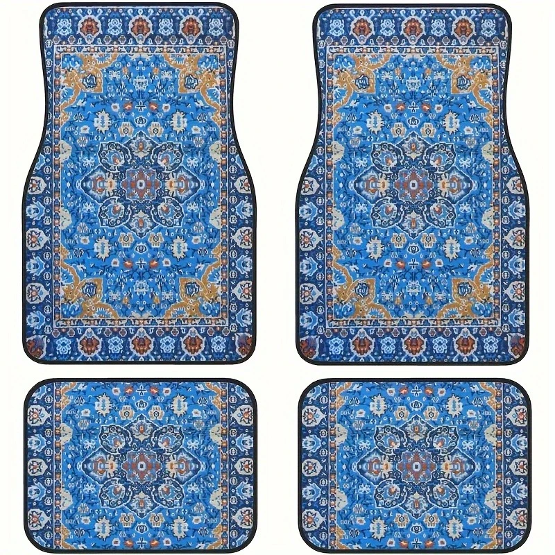 4pcs Bohemian Vintage Car Floor Mats, Universal Fit, Durable, Non-Slip ...