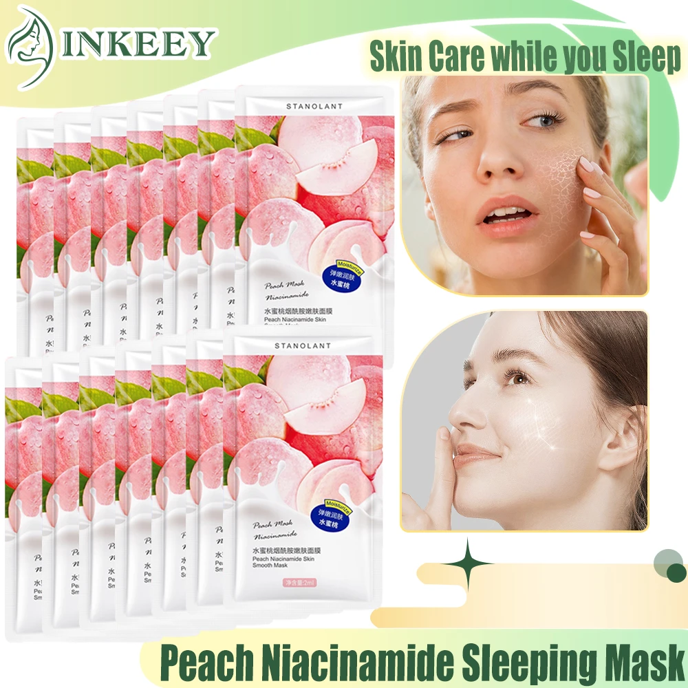 Peach Niacinamide Overnight Facial Mask For Face Brightening Sleeping ...