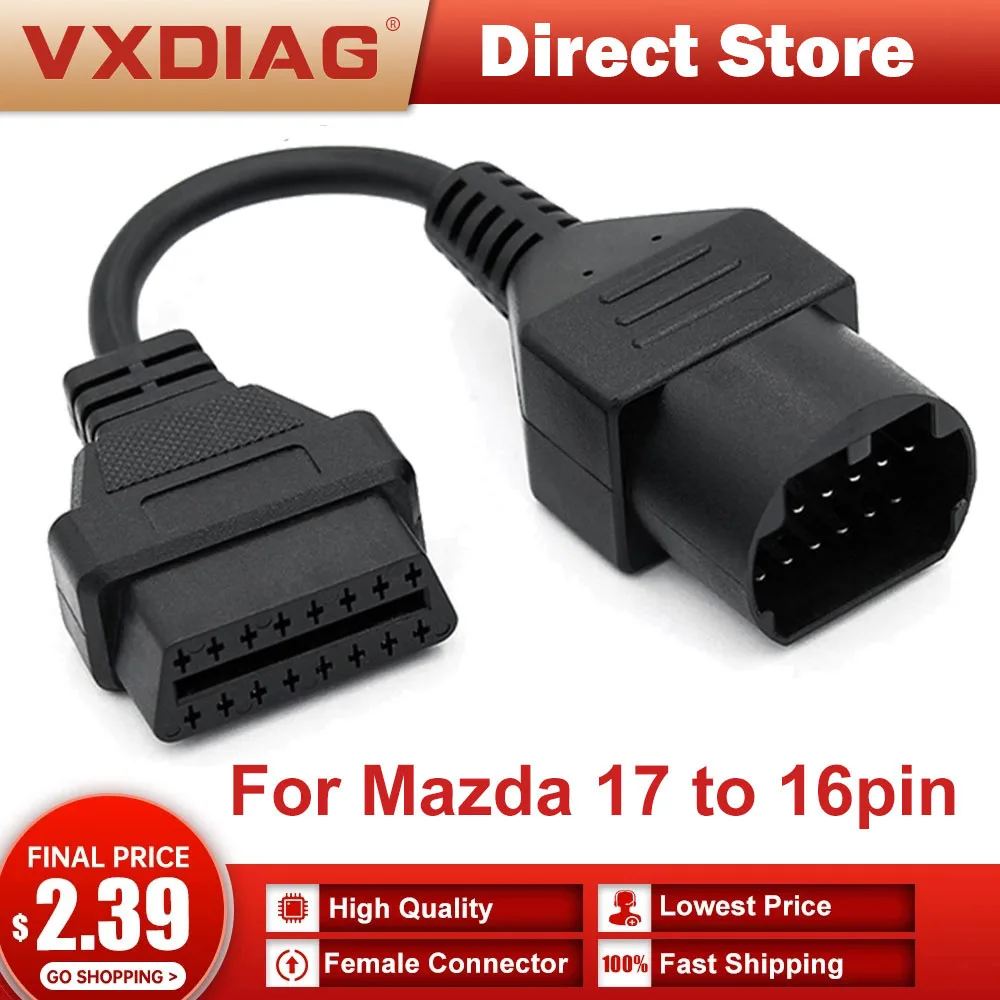 VXDIAG-High-Quality-For-Mazda-17-to-16pin-Adapter-For-Toyota-22pin-For ...