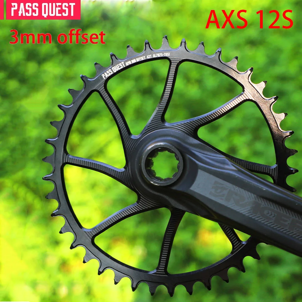 PASS-QUEST-Narrow-Wide-Direct-Mount-AXS-Bicycle-Chainring-3mm-Offset-28 ...
