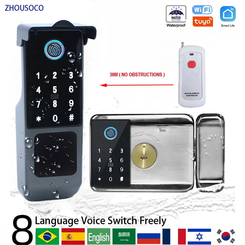 Impress-o-digital-Tuya-fechadura-da-porta-inteligente-imperme-vel-IP66-controle-remoto-Wi-Fi ...